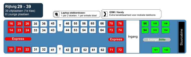 Faciliteiten, Zitplaatsen en Meer aan boord van de ICE International ...